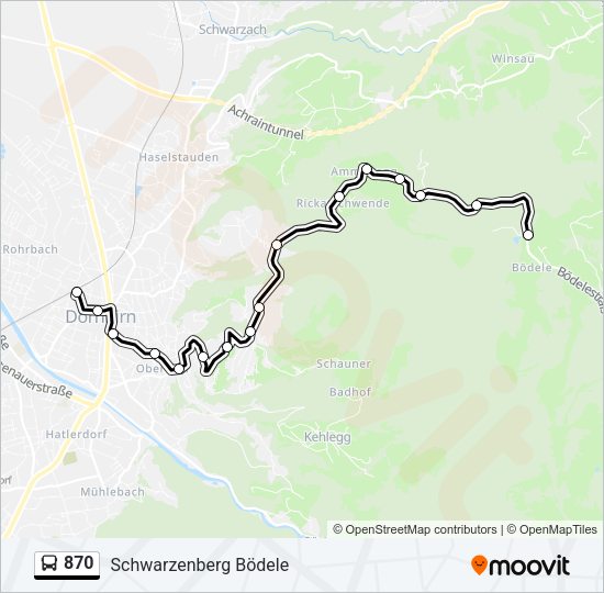 870 Route: Schedules, Stops & Maps - Schwarzenberg Bödele (Updated)