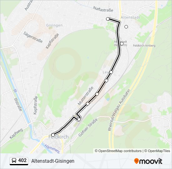 402 Route: Fahrpläne, Haltestellen & Karten - Altenstadt Heimatweg ...