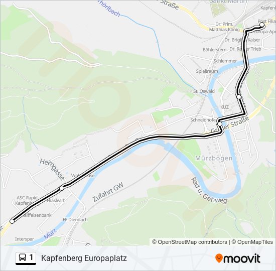 1 Route: Schedules, Stops & Maps - Kapfenberg Europaplatz (Updated)