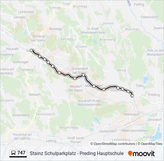 747 Route: Schedules, Stops & Maps - Stainz Hauptplatz (Updated)