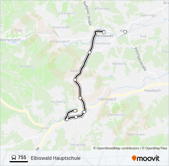 755 Route: Schedules, Stops & Maps - Eibiswald Hauptschule (Updated)