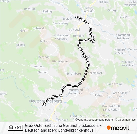 761 Route: Schedules, Stops & Maps - Deutschlandsberg Rathaus (Updated)