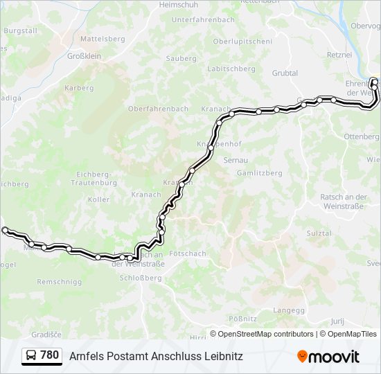 780 Route: Fahrpläne, Haltestellen & Karten - Arnfels Postamt ...
