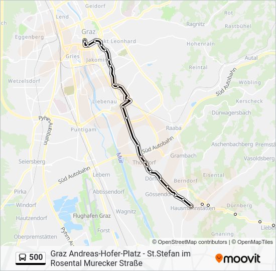 500 Route: Schedules, Stops & Maps - Graz Andreas-Hofer-Platz (Updated)