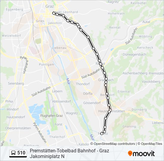 510 Route: Schedules, Stops & Maps - Fernitz Erzherzog-Johann-Platz ...