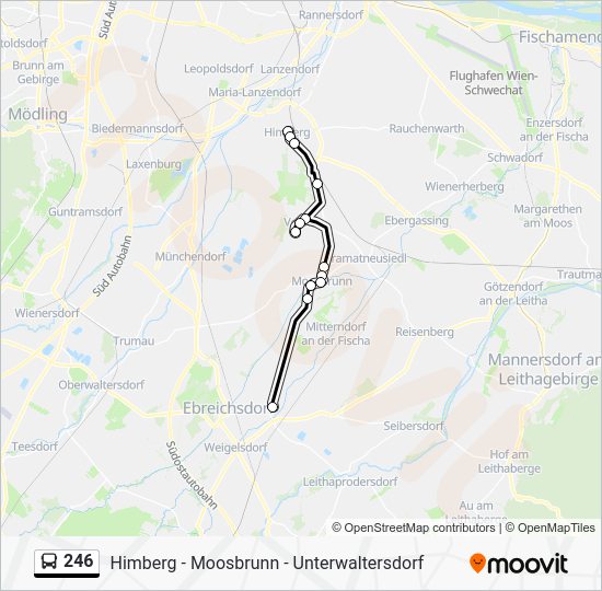 246 Route: Fahrpläne, Haltestellen & Karten - Himberg Hauptplatz ...