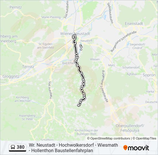 380 Route: Schedules, Stops & Maps - Wiener Neustadt Hauptbahnhof (Updated)