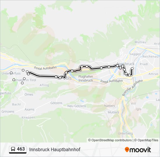 463 Route: Schedules, Stops & Maps - Innsbruck Hauptbahnhof (Updated)
