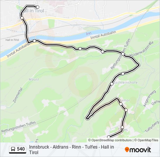 540 Route: Schedules, Stops & Maps - Hall In Tirol Kurhaus (Updated)
