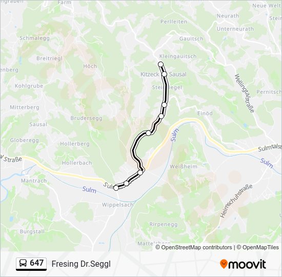 647 Route: Schedules, Stops & Maps - Fresing Dr.Seggl (Updated)