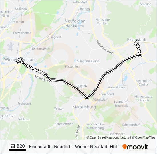 B20 Route: Schedules, Stops & Maps - Eisenstadt Bahnhof (Updated)