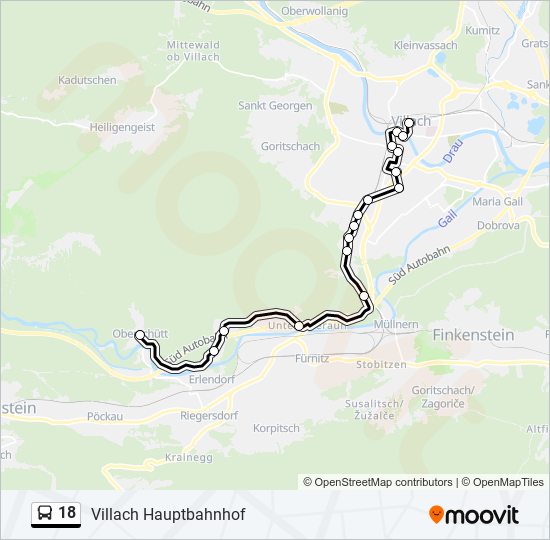 18 Route: Schedules, Stops & Maps - Villach Hauptbahnhof (Updated)