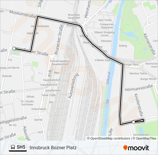 sh5 Route: Fahrpläne, Haltestellen & Karten - Innsbruck Bozner Platz ...