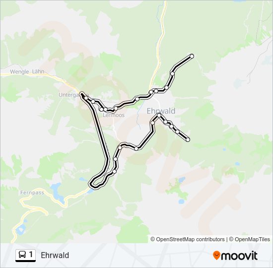 1 Route: Schedules, Stops & Maps - Ehrwald Zugspitzbahn Talstation ...