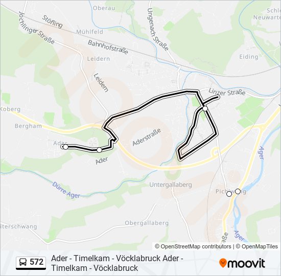 572 Route: Schedules, Stops & Maps - Timelkam Ader (Updated)