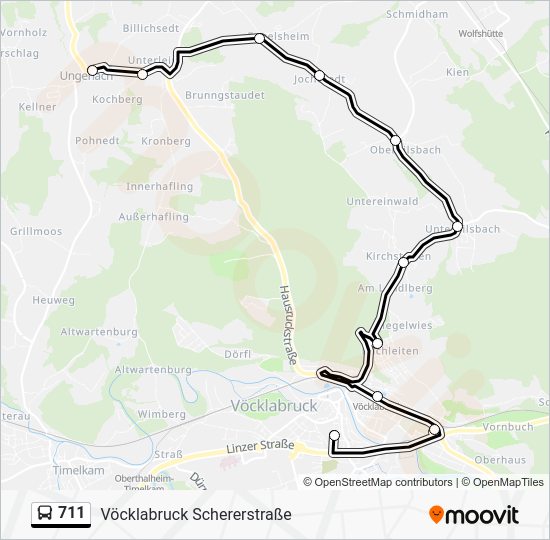 711 Route: Schedules, Stops & Maps - Vöcklabruck Schererstraße (Updated)