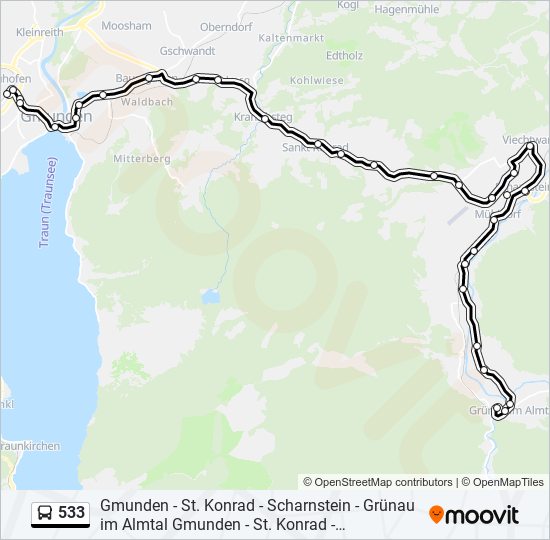 533 Route: Schedules, Stops & Maps - Gmunden Bahnhof (Updated)