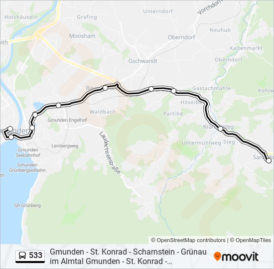 533 Route: Schedules, Stops & Maps - Gmunden Busbahnhof (Updated)
