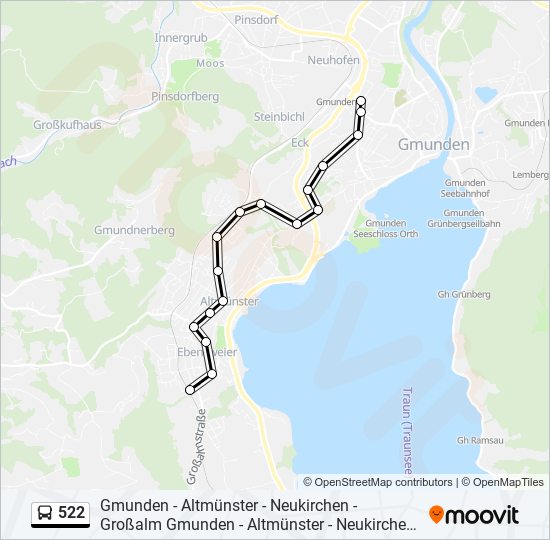 522 Route: Schedules, Stops & Maps - Gmunden Druckereistraße (Updated)