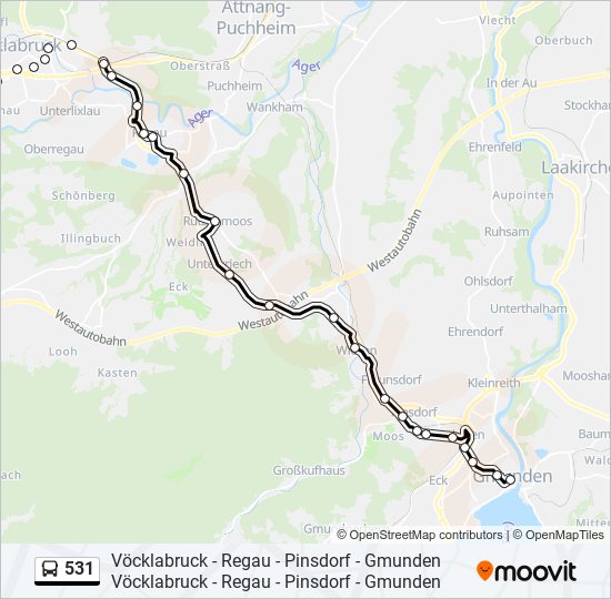 531 Route: Schedules, Stops & Maps - Gmunden Bbf Kirchenplatz (Updated)