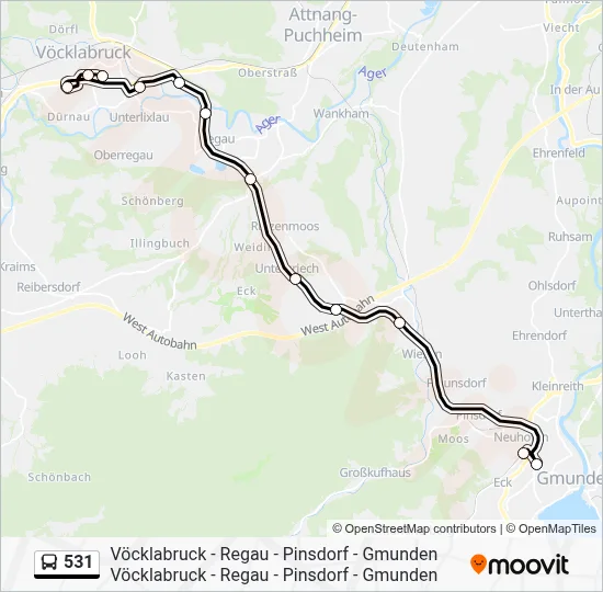 531 Route: Schedules, Stops & Maps - Gmunden Bahnhof (Updated)