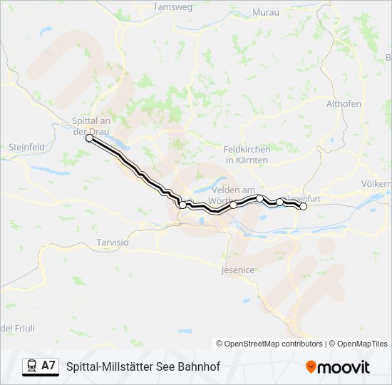 A7 Route: Schedules, Stops & Maps - Spittal-Millstätter See Bahnhof ...
