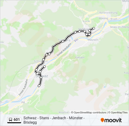 601 Route: Schedules, Stops & Maps - Jenbach Htl (Updated)