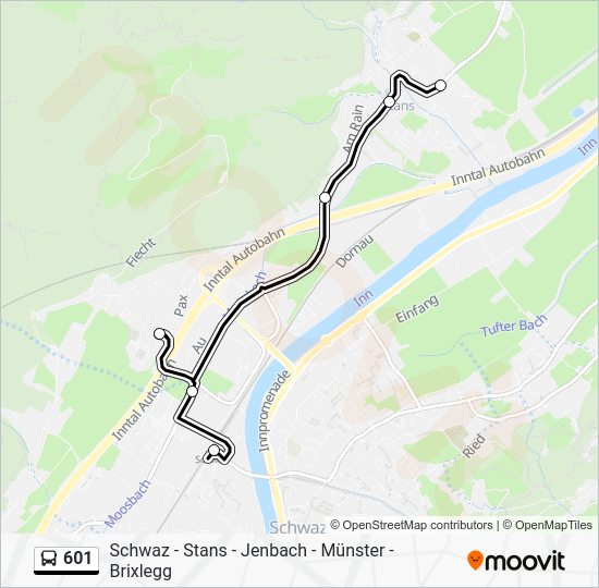 601 Route: Schedules, Stops & Maps - Schwaz Bahnhof (Updated)