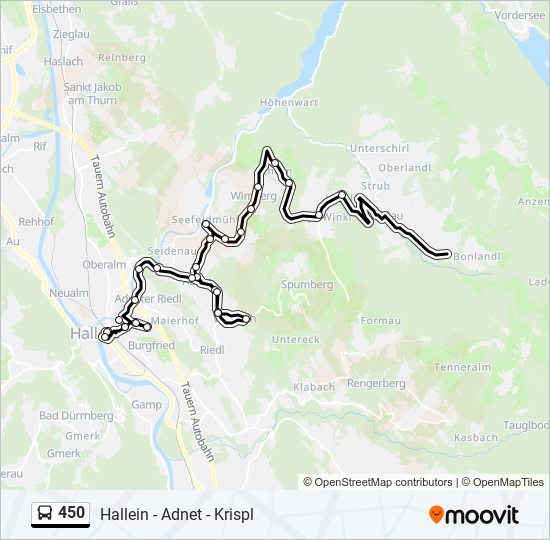 450 Route: Schedules, Stops & Maps - Hallein Via Adnet - Waidach (Updated)