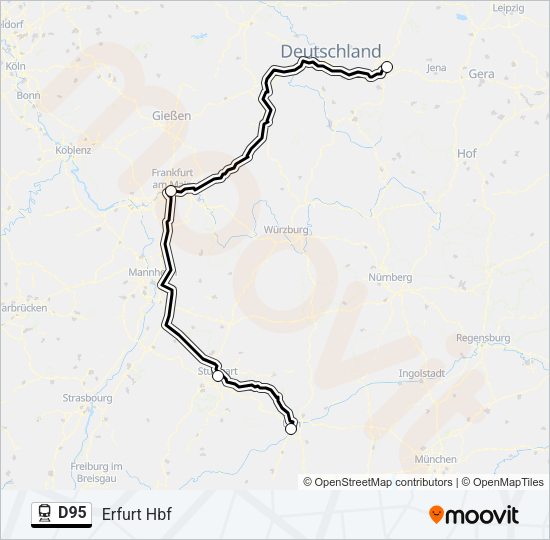 D95 Route: Schedules, Stops & Maps - Erfurt Hbf (Updated)