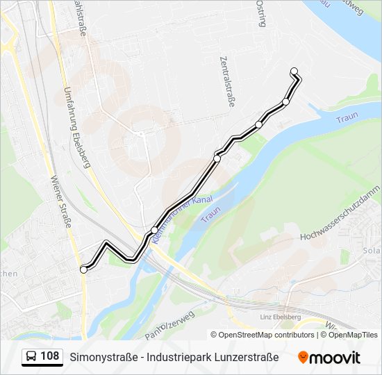 108 Route: Schedules, Stops & Maps - Linz/Donau Simonystraße (Updated)