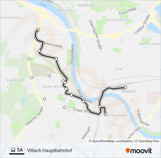 5a Route: Schedules, Stops & Maps - Villach Hauptbahnhof (Updated)