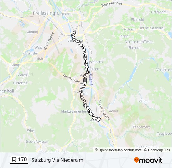 170 Route: Schedules, Stops & Maps - Salzburg Via Niederalm (Updated)