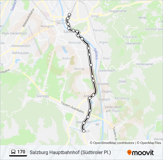 170 Route: Schedules, Stops & Maps - Salzburg Hauptbahnhof (Südtiroler ...