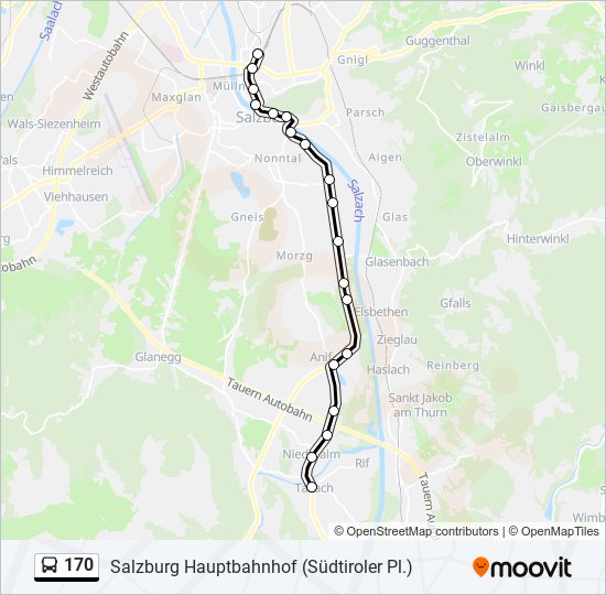 170 Route: Schedules, Stops & Maps - Salzburg Hauptbahnhof (Südtiroler ...