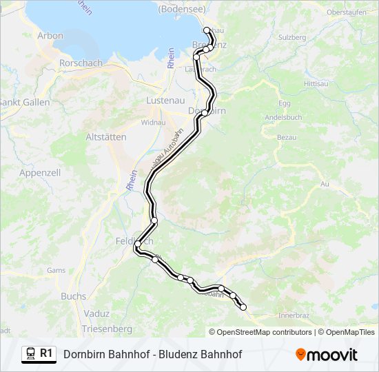 r1 Route: Schedules, Stops & Maps - Lochau Bahnhof (Updated)