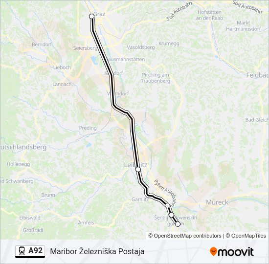 a92 Route: Schedules, Stops & Maps - Maribor Železniška Postaja (Updated)