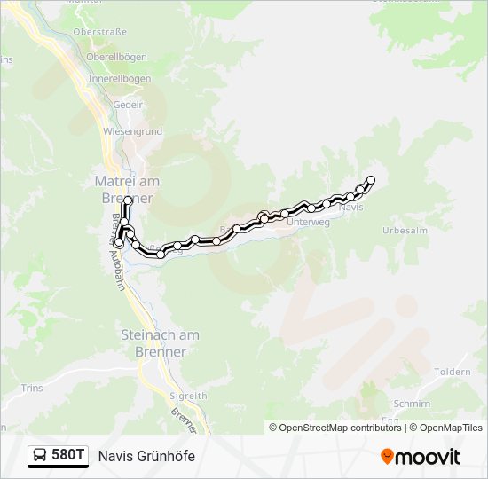 580t Route: Schedules, Stops & Maps - Navis Grünhöfe (Updated)