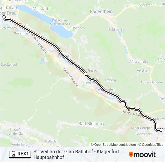 rex1 Route: Schedules, Stops & Maps - Spittal-Millstätter See Bahnhof ...