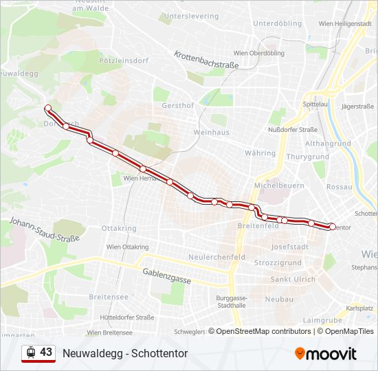 43 Route: Fahrpläne, Haltestellen & Karten - Schottentor U (Aktualisiert)