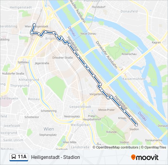 11a Route: Fahrpläne, Haltestellen & Karten - Heiligenstadt S+U ...