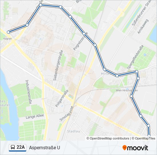 22a Route: Fahrpläne, Haltestellen & Karten - Aspernstraße U (Aktualisiert)