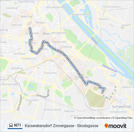 n71 Route: Fahrpläne, Haltestellen & Karten - Skodagasse (Aktualisiert)