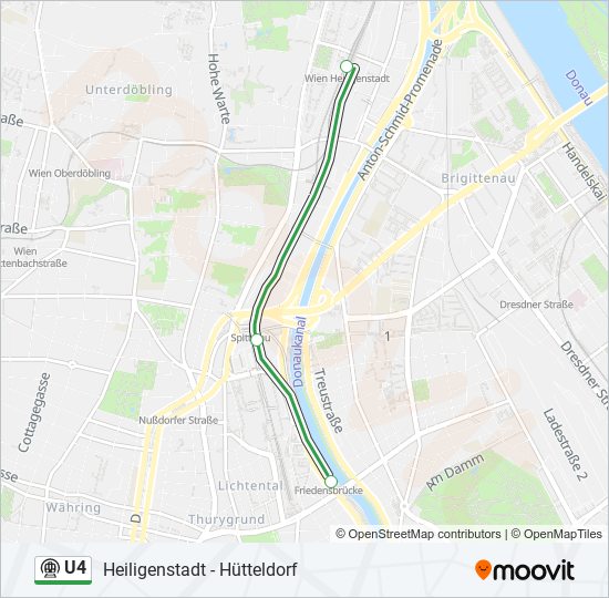 u4 Route: Schedules, Stops & Maps - Friedensbrücke (Updated)