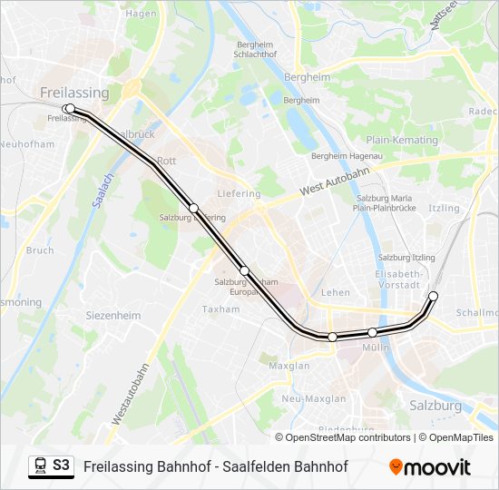 s3 Route: Schedules, Stops & Maps - Salzburg Hauptbahnhof (Updated)