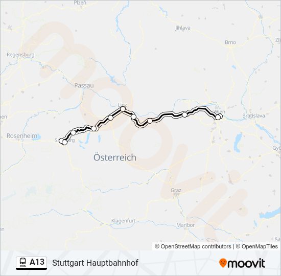 A13 Route: Schedules, Stops & Maps - Stuttgart Hauptbahnhof (Updated)