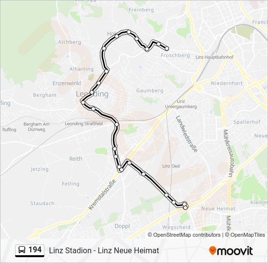 194 Route: Schedules, Stops & Maps - Linz/Donau Neue Heimat (Updated)