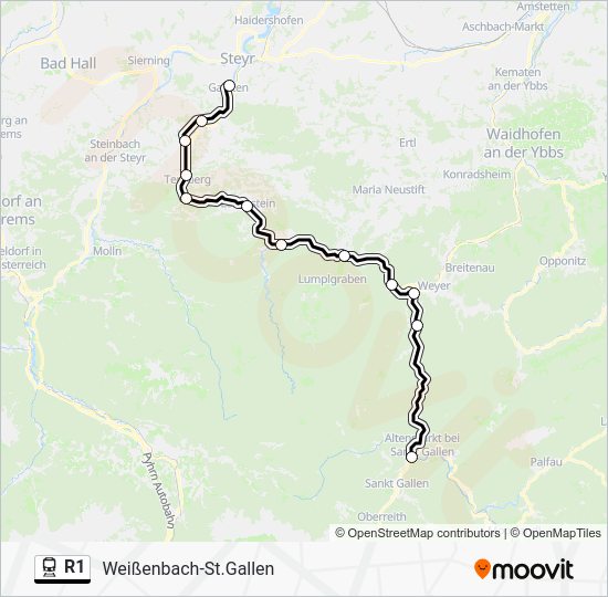 r1 Route: Schedules, Stops & Maps - Weißenbach-St.Gallen (Updated)