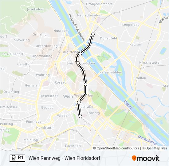 R1 Route: Fahrpläne, Haltestellen & Karten - Wien Floridsdorf ...