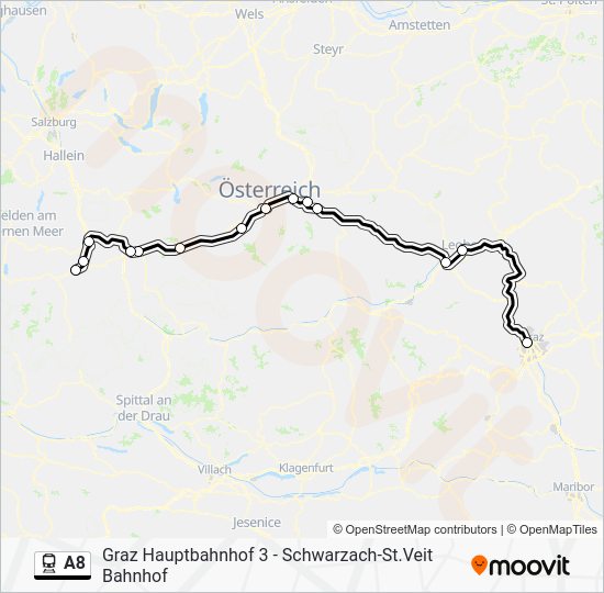A8 Route: Schedules, Stops & Maps - Schwarzach-St.Veit (Updated)